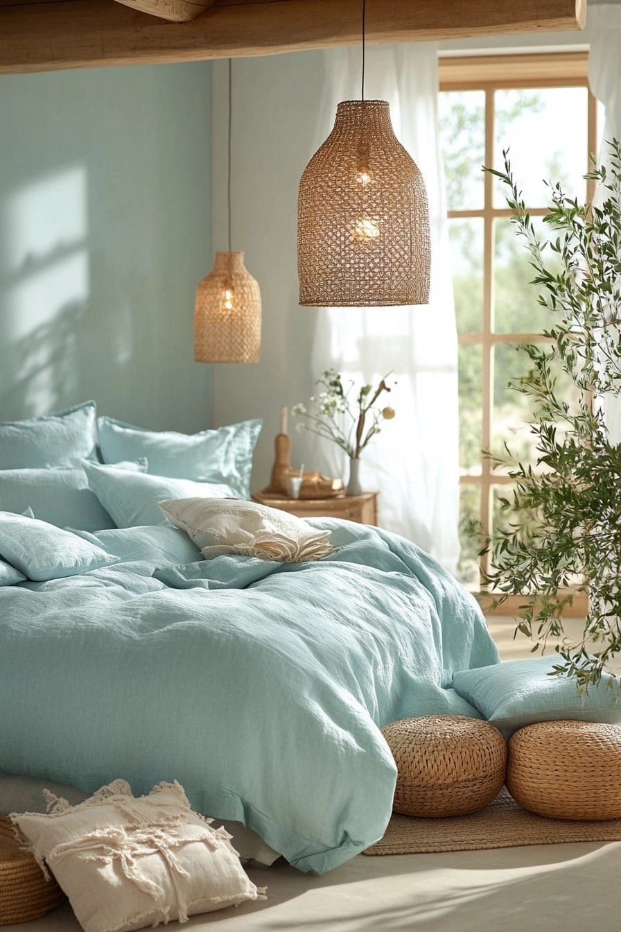19 Light Blue Boho Bedroom Ideas for a Fresh and Relaxing Look - Jenna ...