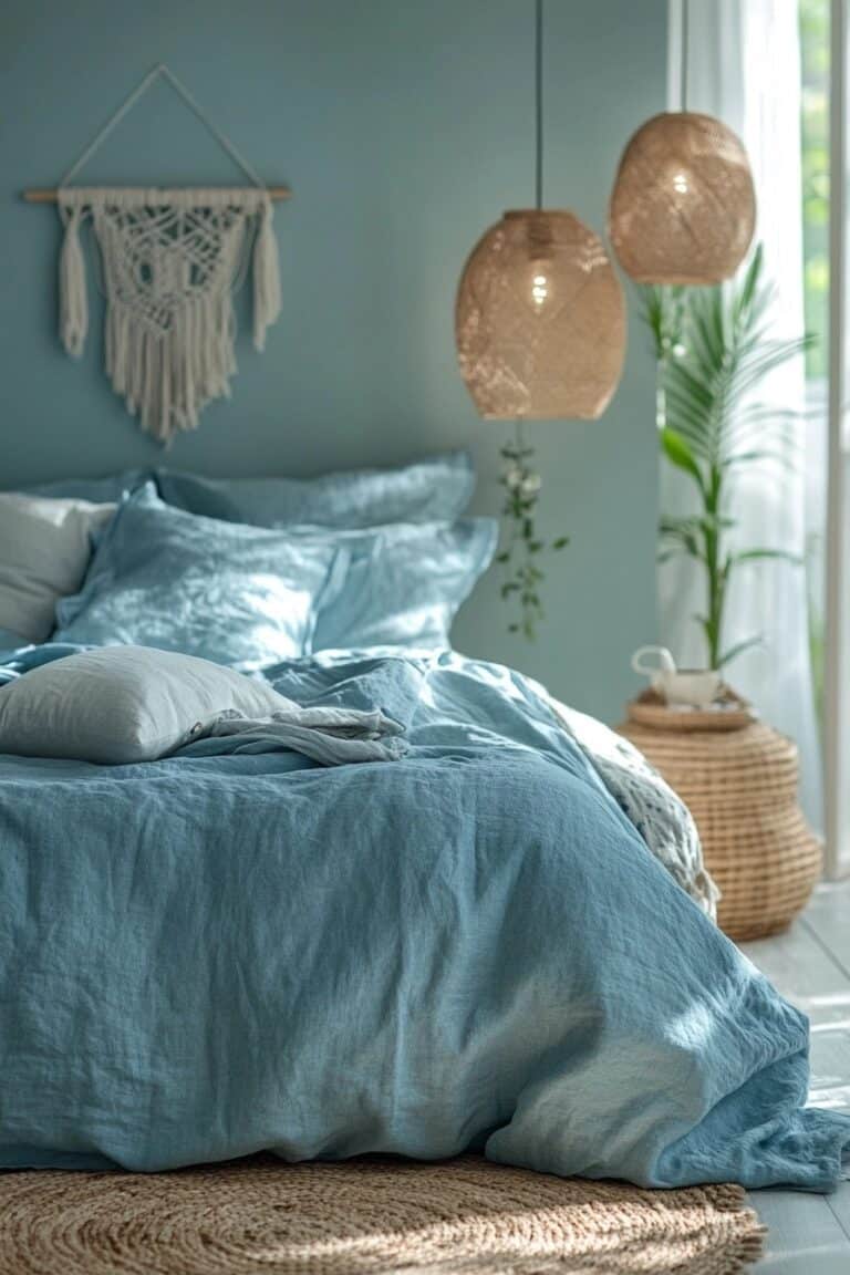 19 Light Blue Boho Bedroom Ideas for a Fresh and Relaxing Look - Jenna ...