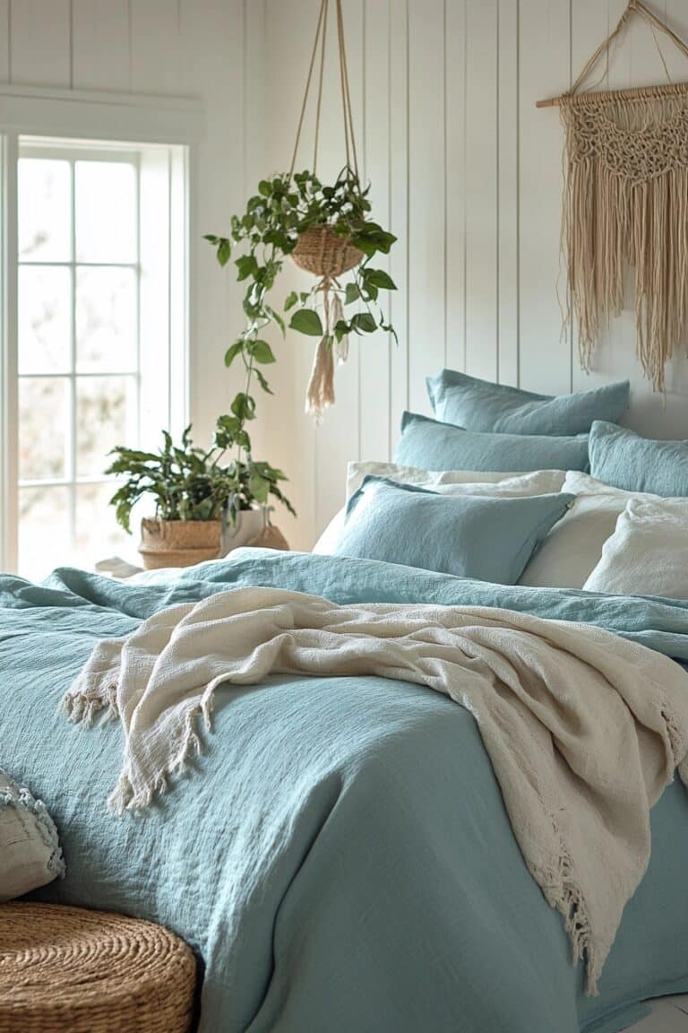19 Light Blue Boho Bedroom Ideas for a Fresh and Relaxing Look - Jenna ...
