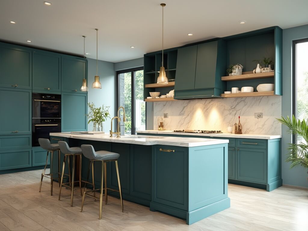 Teal Kitchen Cabinets: Transform Your Space with Bold Color Confidence ...