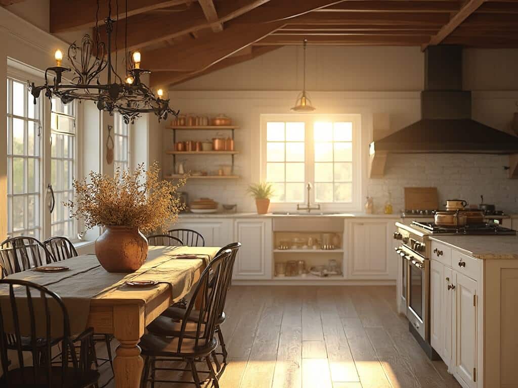 Farmhouse Kitchen Dining Area Lighting: Create a Warm and Inviting ...